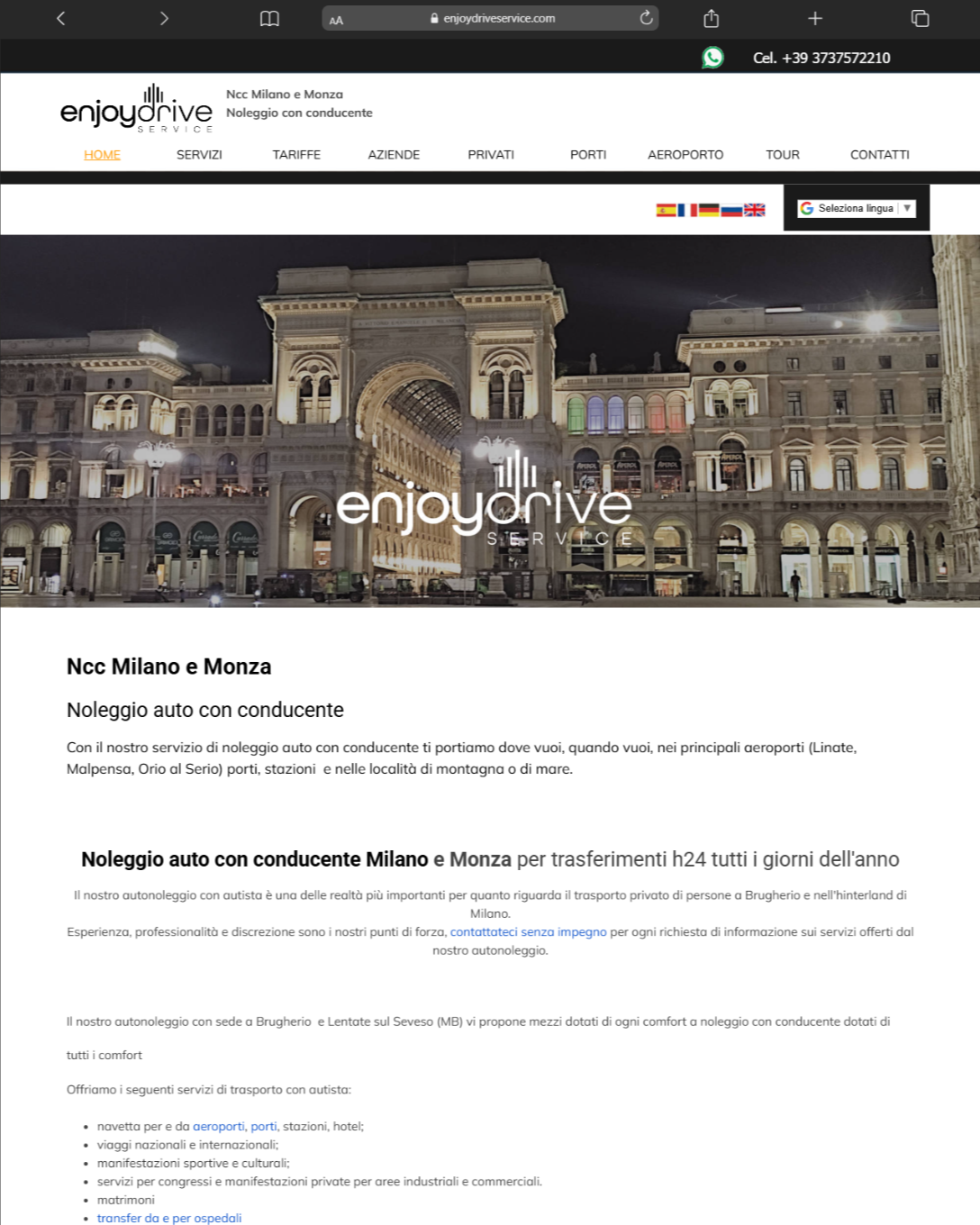 Realizzazione sito Noleggio Con Conducente - Enjoy Drive Service - AC Web